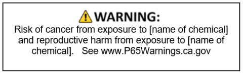 Proposal to Change California Proposition 65 Warning Labels ...