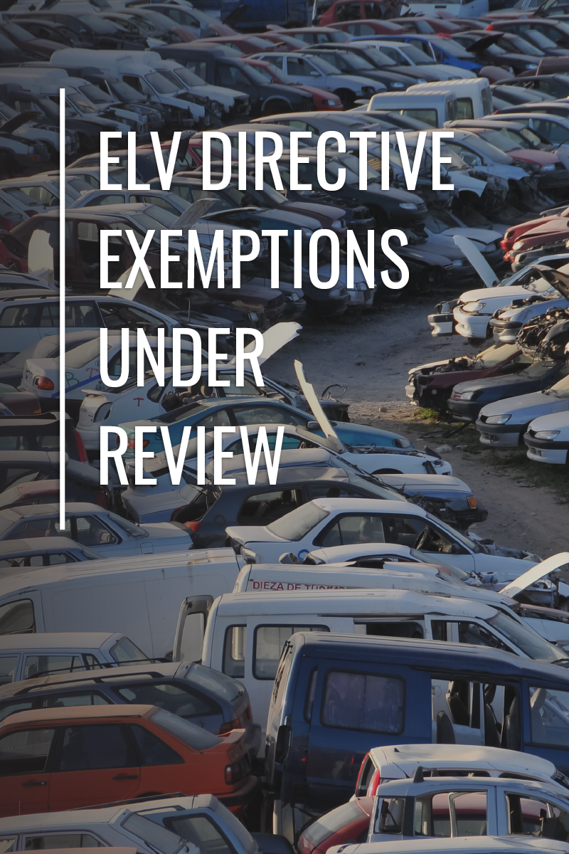 EU ELV Directive Review: Stakeholder Input on Exemptions | GreenSoft