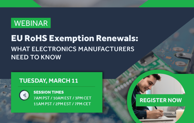 EU RoHS Exemption Renewals Webinar: Updates for Electronics Manufacturers